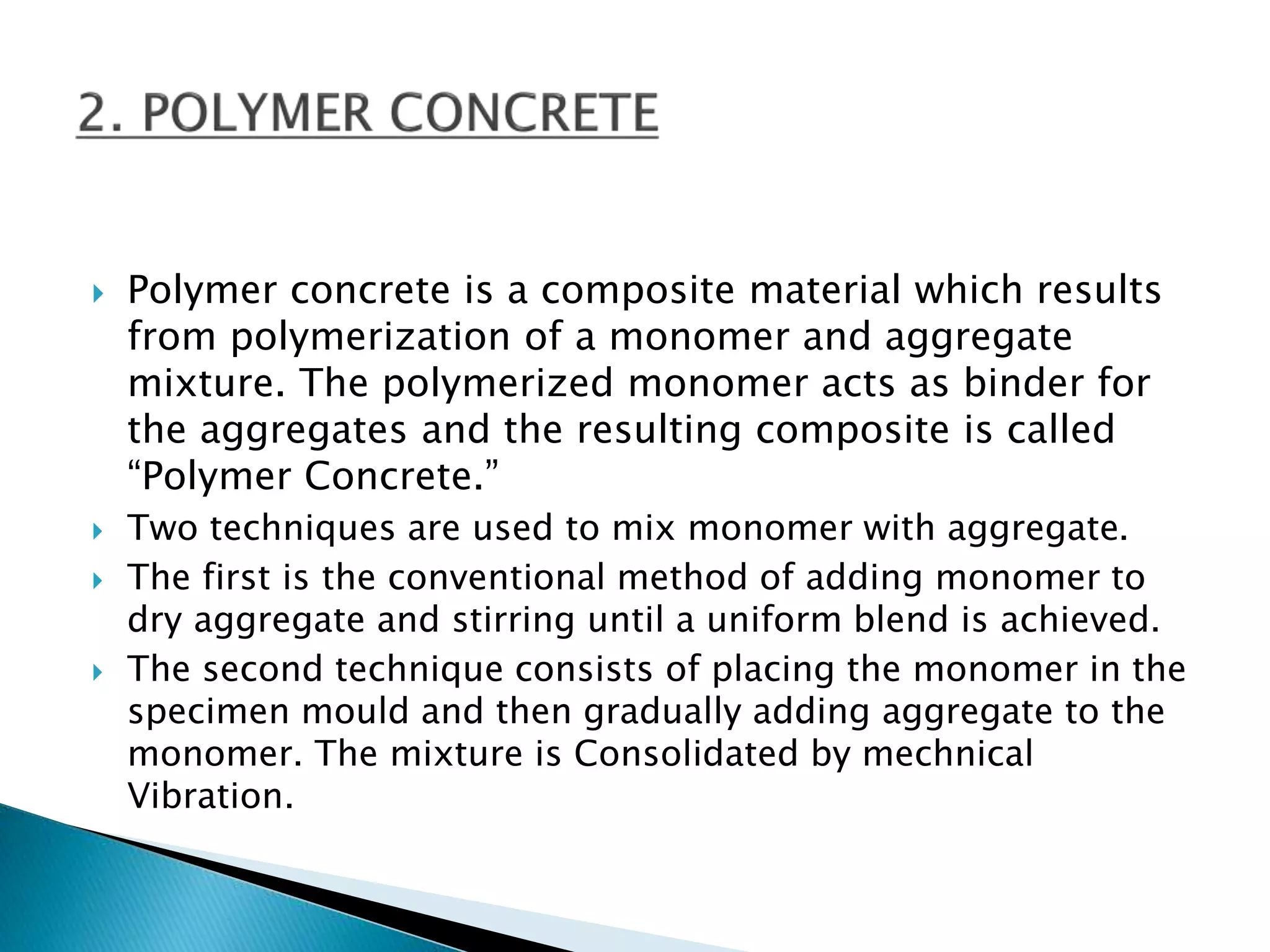 Polymer concrete | PPTX