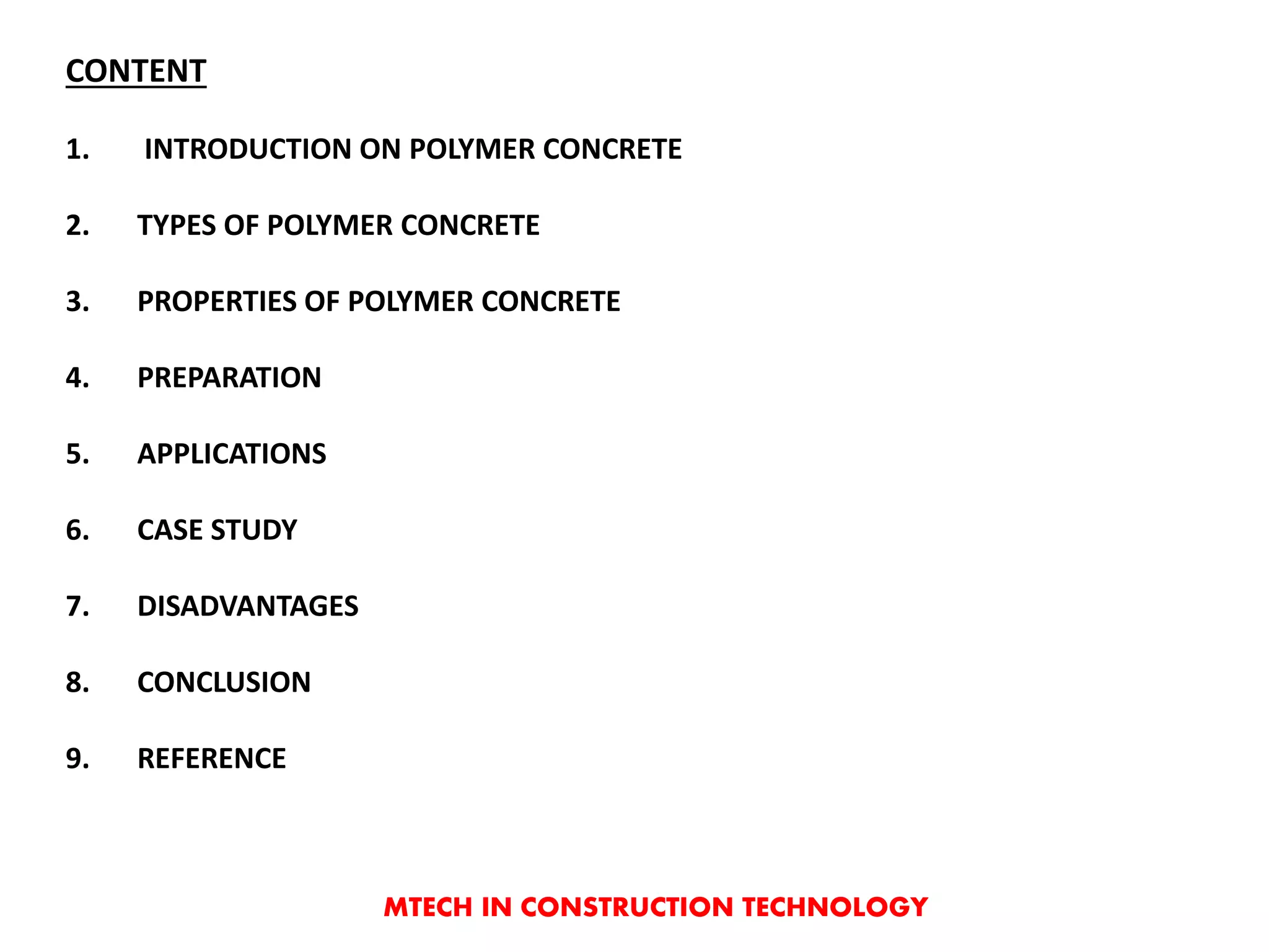 Polymer concrete and it's types | PPTX