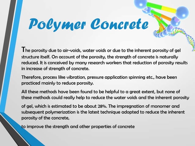 Polymer concrete | PPTX | Chemistry | Science