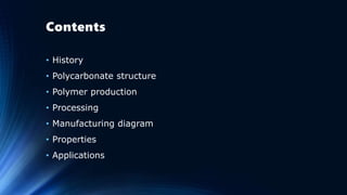 Polymer engineering - Polycarbonate | PPTX