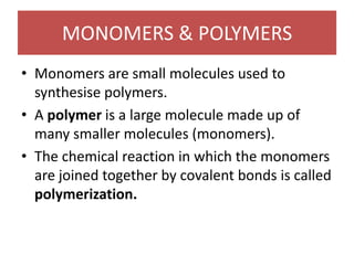 What Are Monomers And Polymers