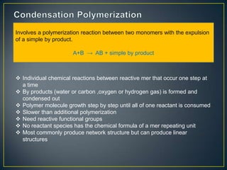 Polymerization and structure of polymers | PPT | Free Download