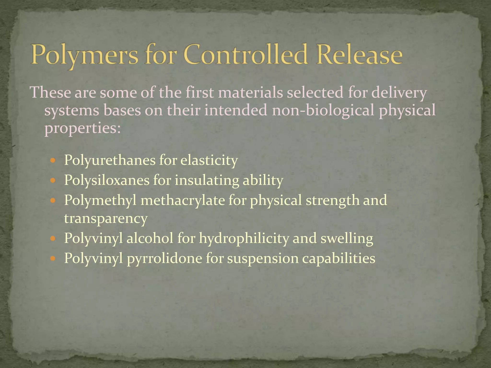 Polymer membrane permeation cdds | PPT