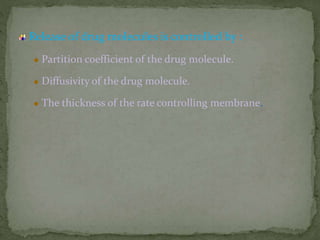 Polymer membrane permeation cdds | PPT