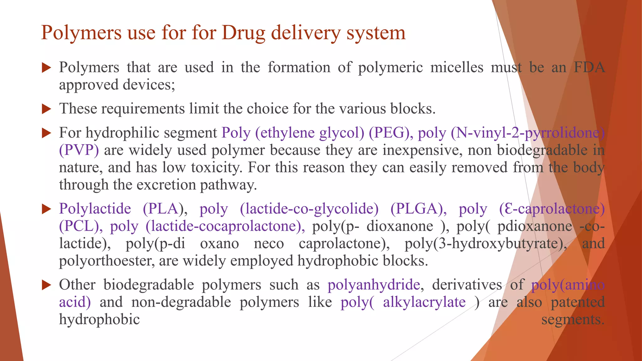 Drug Delivery Through Polymer Micelle | PPTX | Chemistry | Science