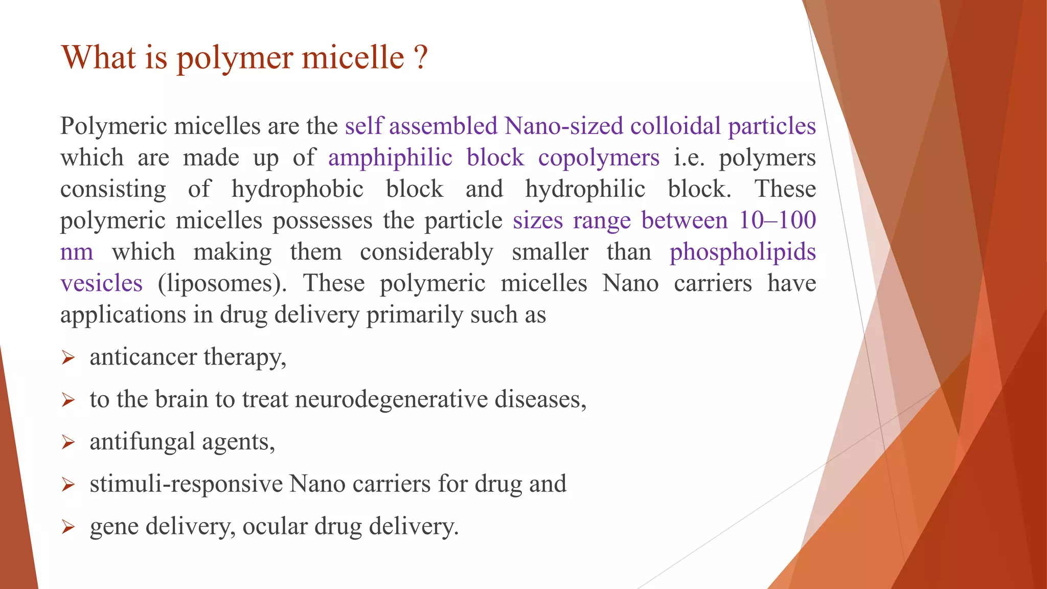 Drug Delivery Through Polymer Micelle | PPTX | Chemistry | Science