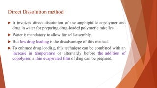 Drug Delivery Through Polymer Micelle | PPTX | Chemistry | Science