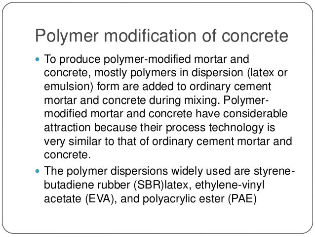 Polymer modified concrete