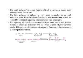 Polymer ppt and classification of polyme | PPT