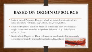 Polymer ppt M pharm | PPTX