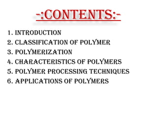 polymers with their classification types | PPTX