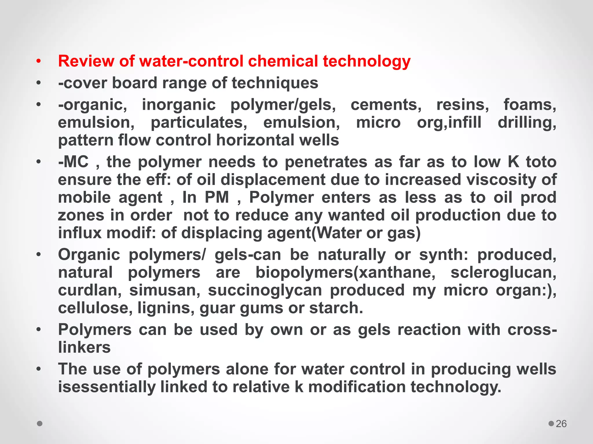 Polymer profile modification | PPT