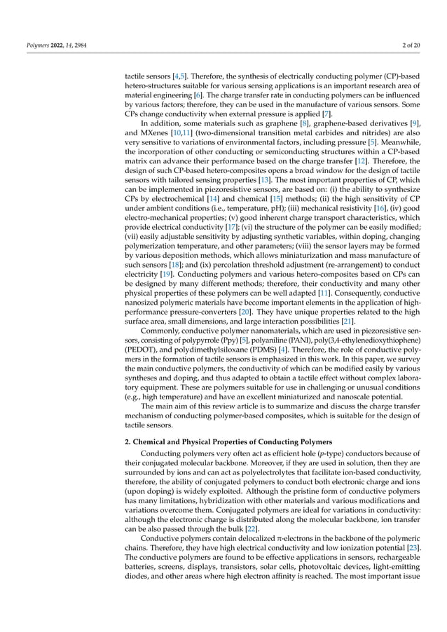 conducting polymers for the design of sensors | PDF | Chemistry | Science