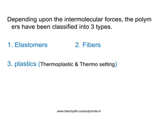Polymers pdf engineering first year student | PDF