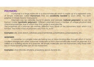 Polymers.pdf for slow learners and easy understanding | PPT
