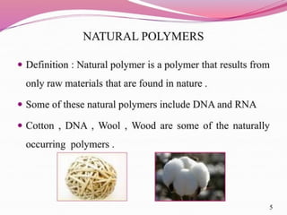 Polymer application of polymer and classification of polymer | PPTX
