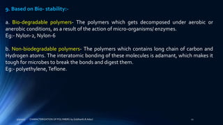Polymers and its characterization | PPTX