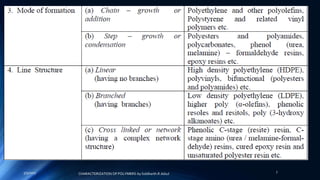 Polymers and its characterization | PPTX