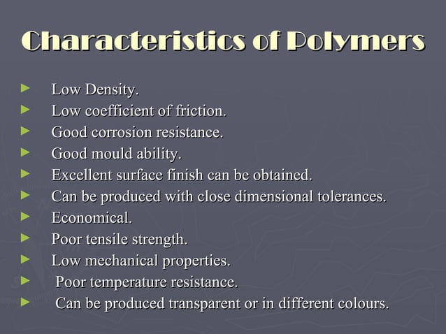 Polymers and their properties | PPT