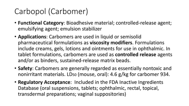 Polymers As Excipients Pdf Skin Care Beauty