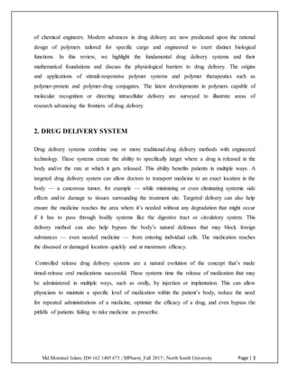 Polymer science in drug delivery system | DOCX