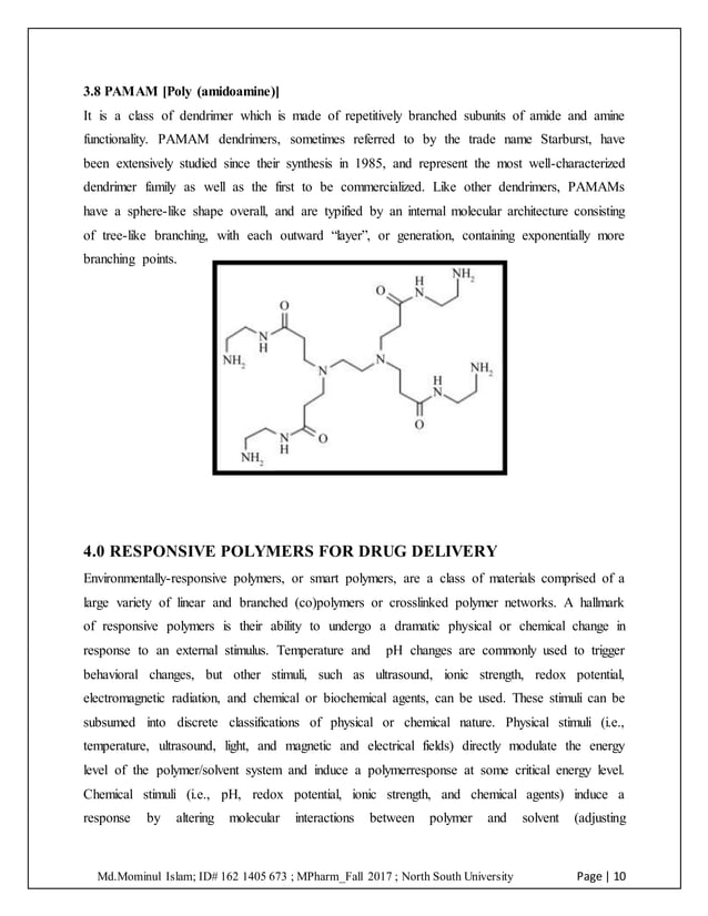 Polymer science in drug delivery system