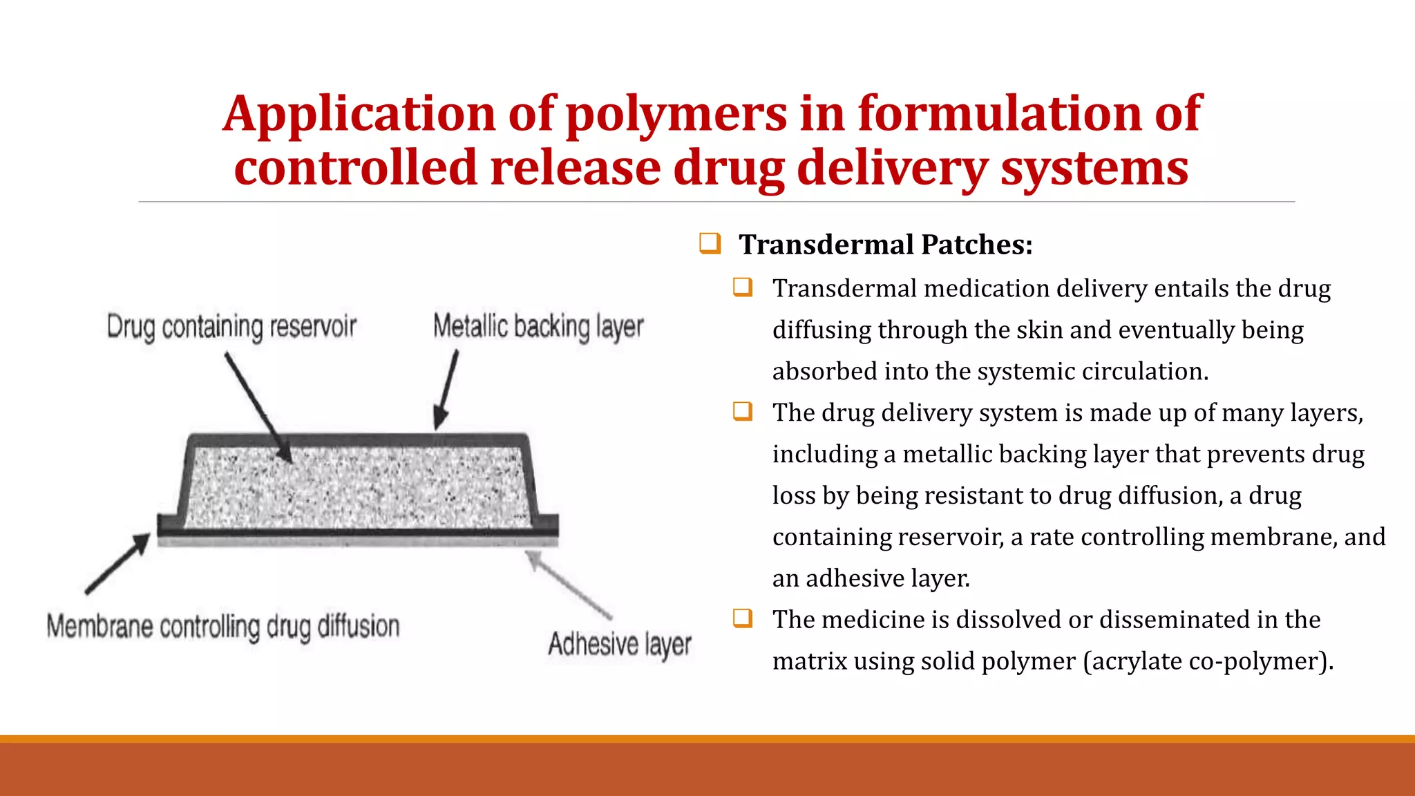 Polymers in controlled release Drug Delivery System | PDF | Chemistry ...