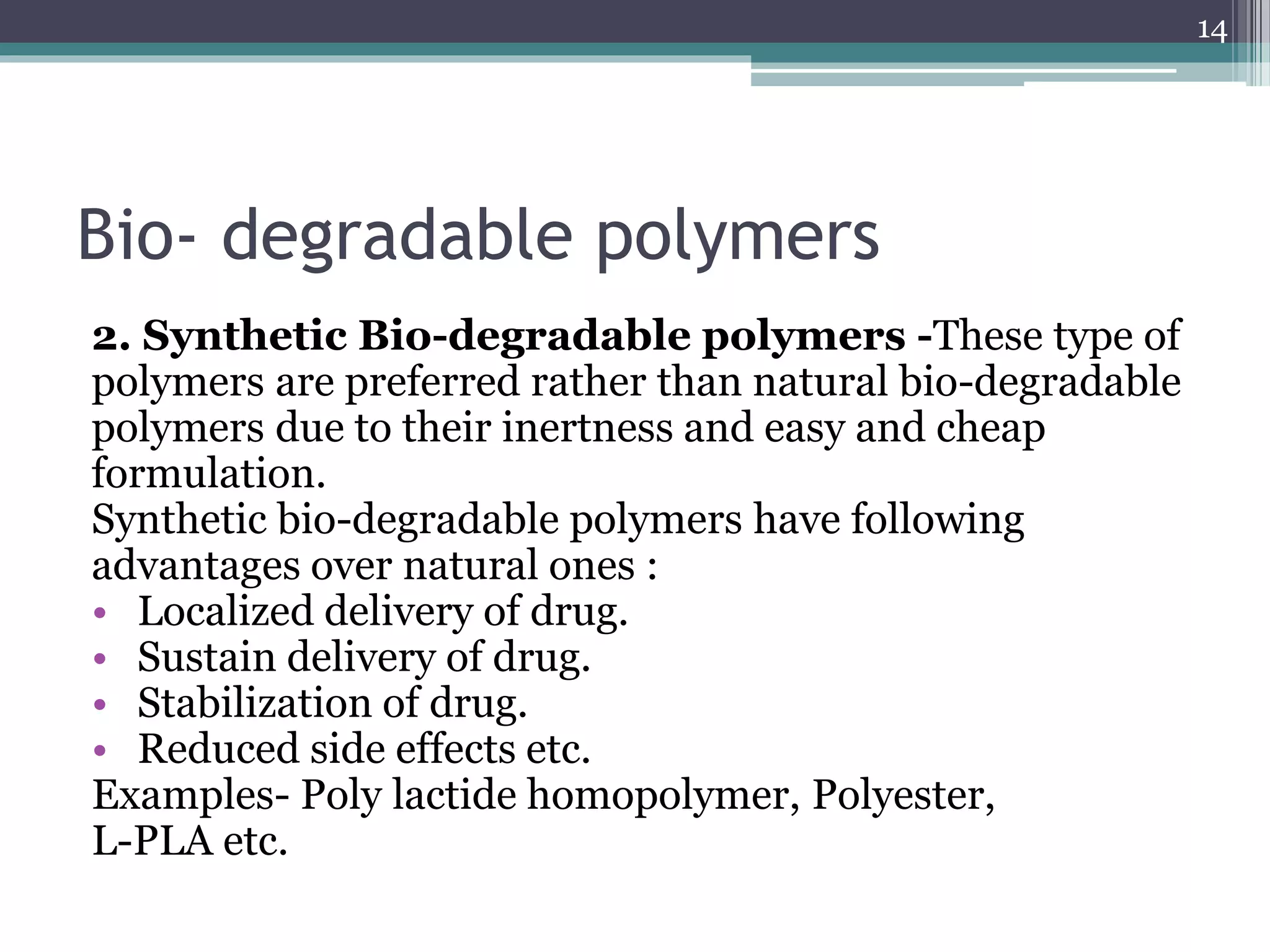 Polymers in pharmaceuticals | PPTX