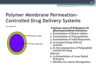 Polymers in pharmaceuticals | PPTX