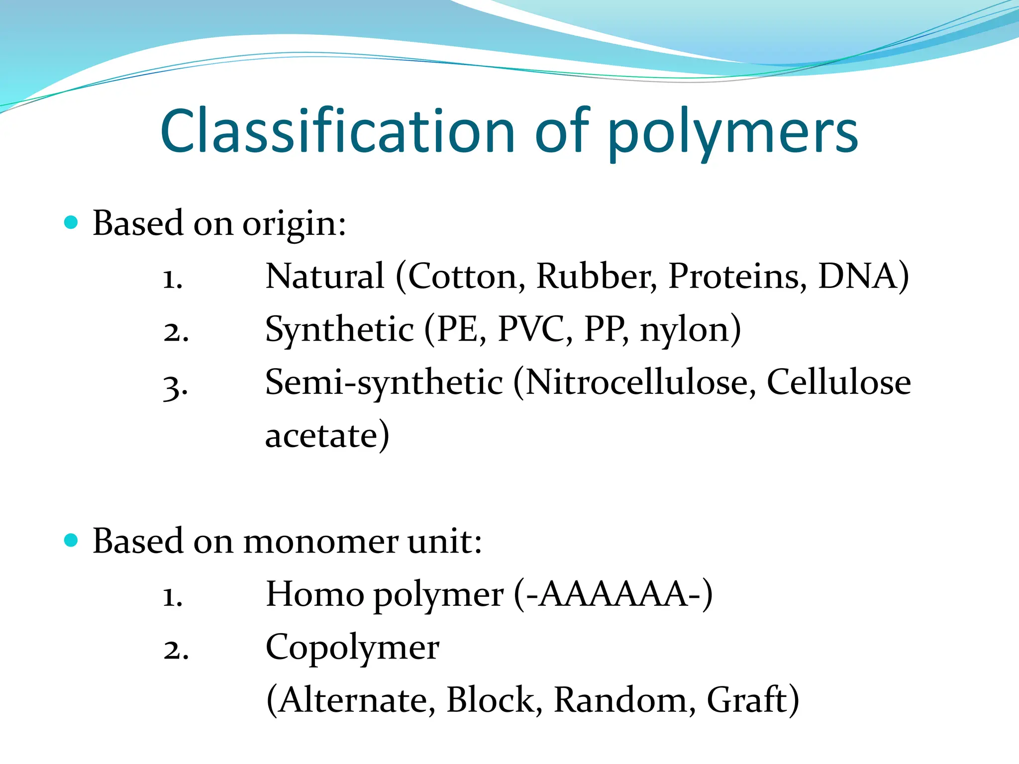 polymers for btech 1st year sem 1/2 chemistry | PPT