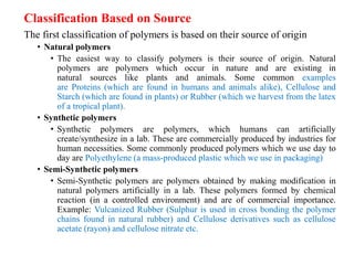 Polymers, types, synthesis, applications | PPTX