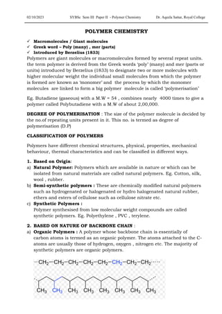 Polymers Chemistry | PDF