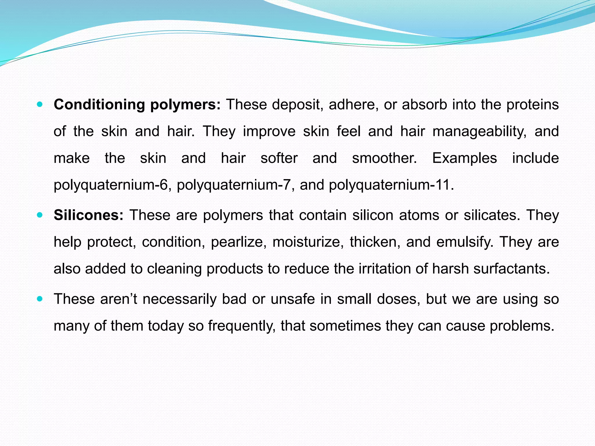 Polymers use in personal care and cosmetics | PPTX