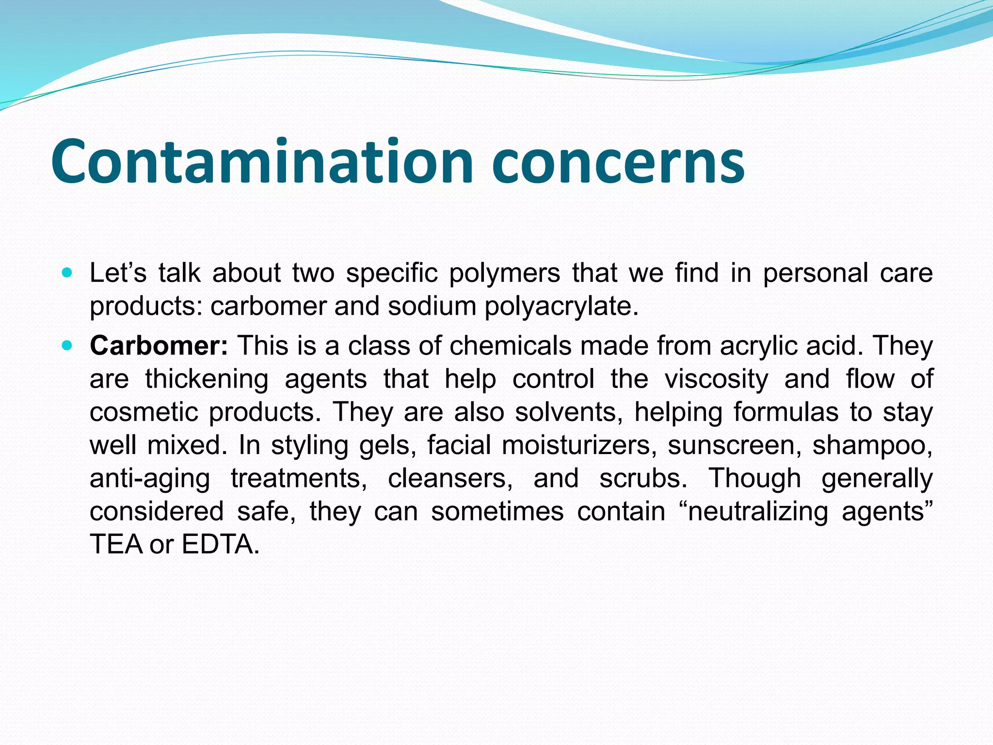 Polymers use in personal care and cosmetics | PPTX