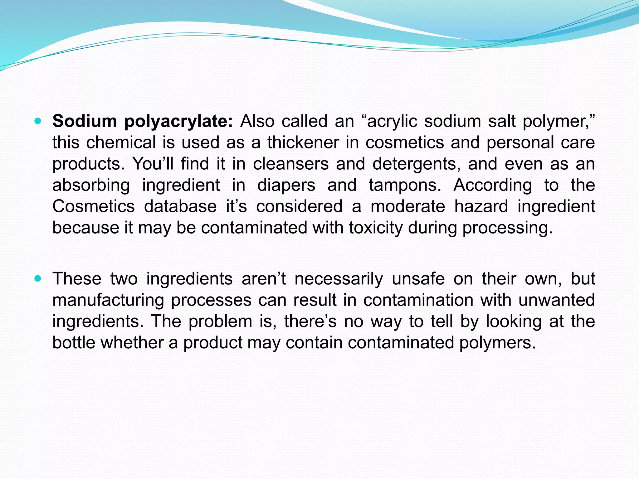 Polymers use in personal care and cosmetics | PPTX