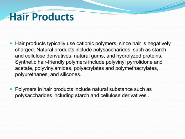Polymers use in personal care and cosmetics | PPTX | Skin Care | Beauty