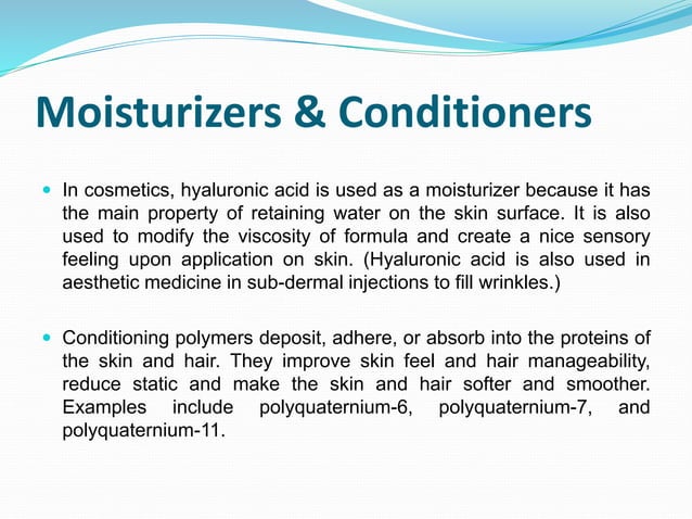 Polymers use in personal care and cosmetics | PPTX | Skin Care | Beauty