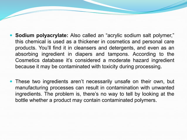 Polymers use in personal care and cosmetics | PPTX | Skin Care | Beauty