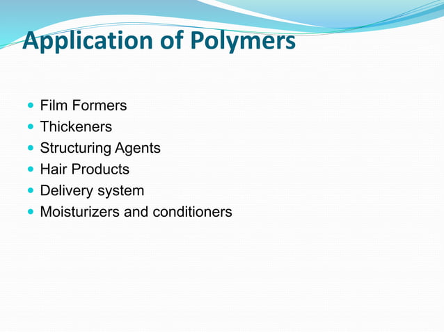 Polymers use in personal care and cosmetics | PPTX | Skin Care | Beauty