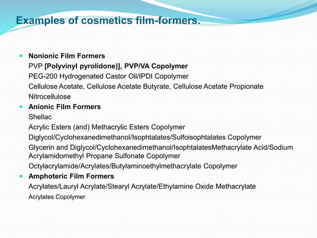 Polymers use in personal care and cosmetics | PPTX | Skin Care | Beauty