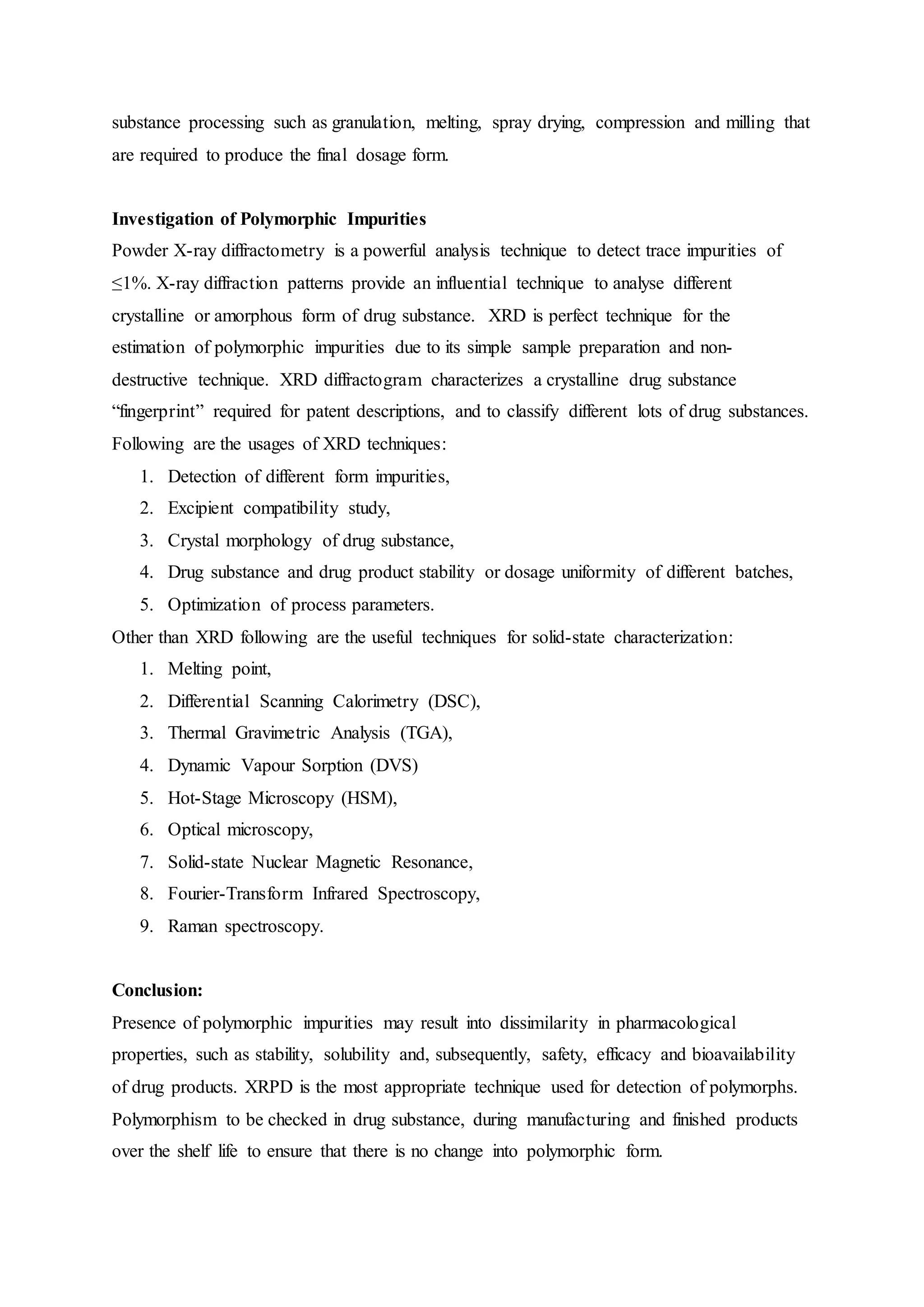 Polymorphic impurities risk assessment & investigation | DOCX