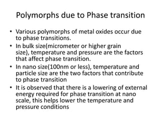 Polymorphic Nanocrystalline Metal Oxides | PPT | Free Download