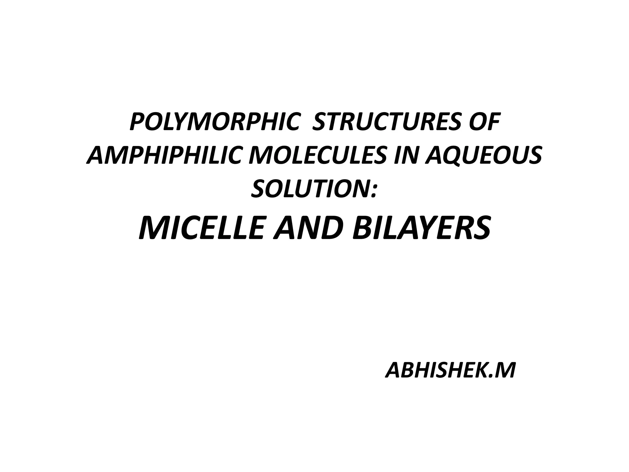Polymorphic structures of amphiphilic molecules in aqueous solution | PPTX