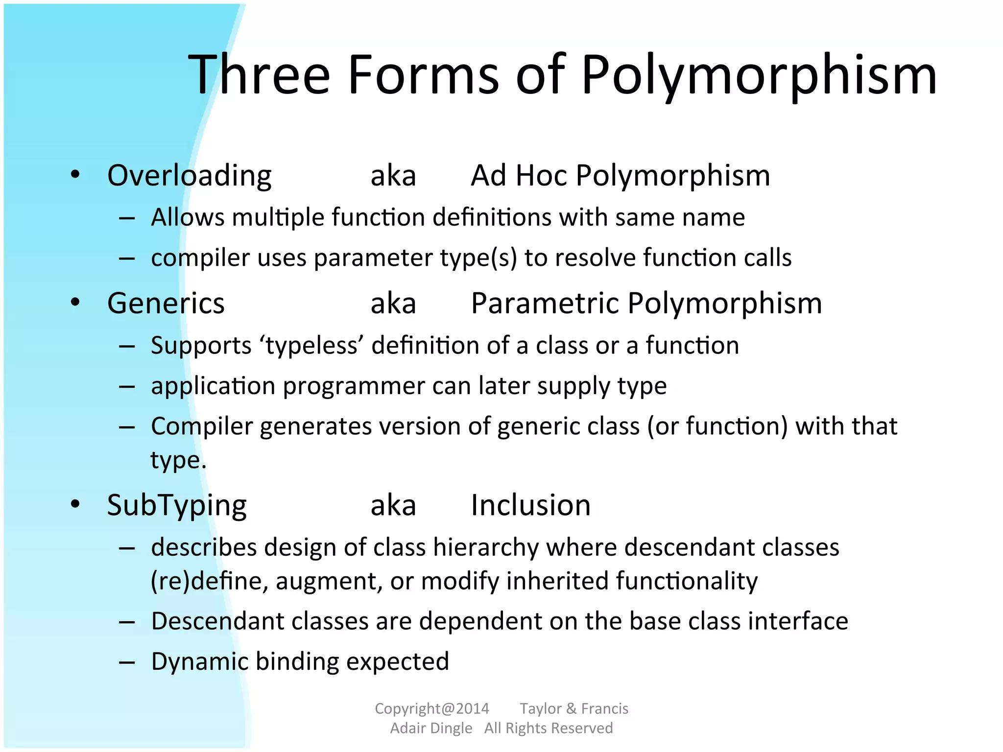 Object-oriented Design: Polymorphism via Inheritance (vs. Delegation) | PPT Object-oriented Design: Polymorphism via Inheritance (vs. Delegation) | PPT