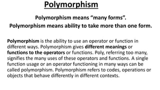 Polymorphism and its types | PPTX