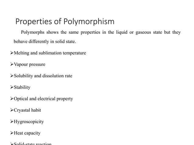 Polymorphism | PPTX | Chemistry | Science