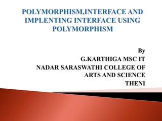 Polymorphism and interface in vb.net | Programming Languages | Computing