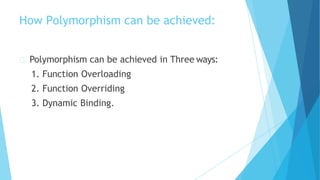 Polymorphism | PPTX | Programming Languages | Computing