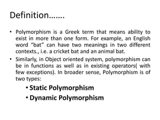 Polymorphism | PPTX | Programming Languages | Computing