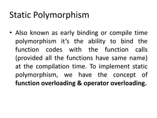 Polymorphism | PPTX | Programming Languages | Computing